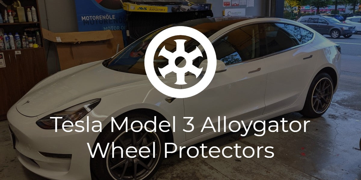 White Tesla Model 3 Alloygator Wheel Protectors – Overdrive Auto Tuning